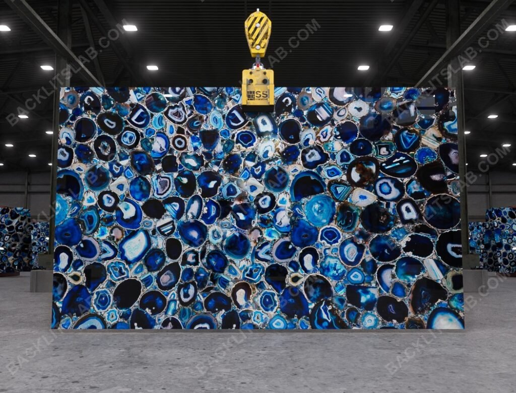 Blue Agate Backlit Slab - Buy Online - Best Price - High Quality