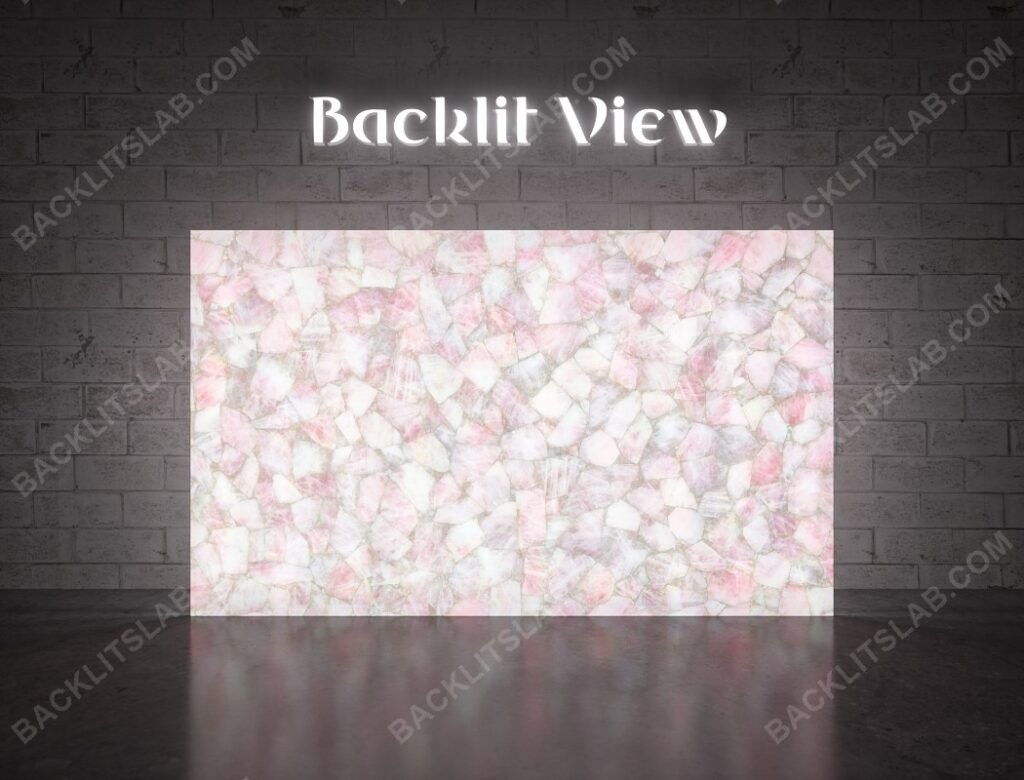 Pink Rose Quartz Backlit Slab - Buy Online - Translucent Pink