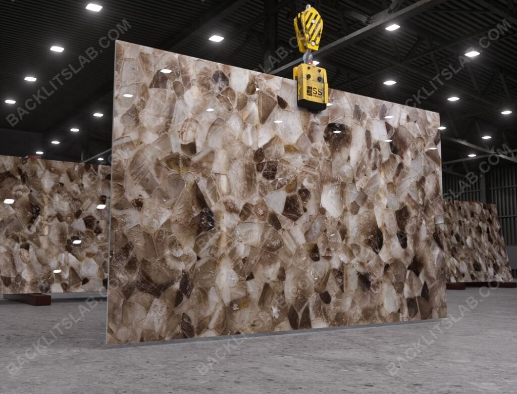 Smoky Quartz Backlit Slab - Buy Online - Translucent Rock Crystal