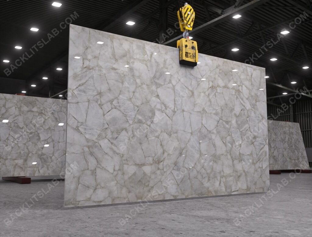 Snow White Quartz Backlit Slab - Buy Online - Global Delivery